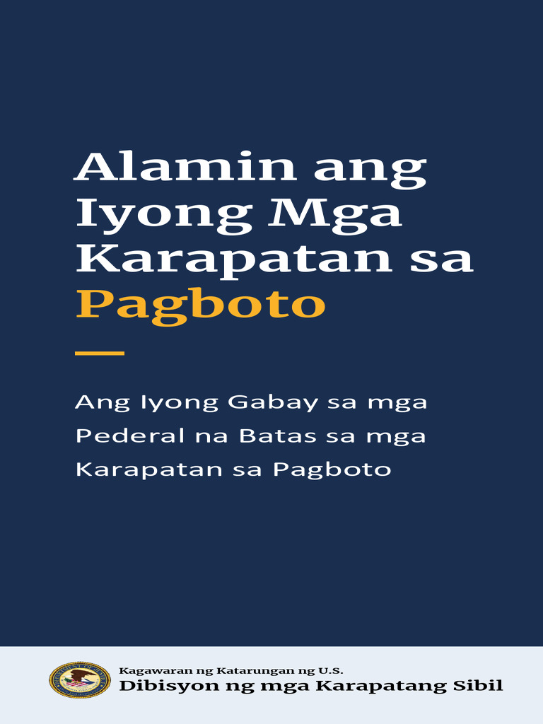 Know Your Voting Rights Tagalog 0 | PDF