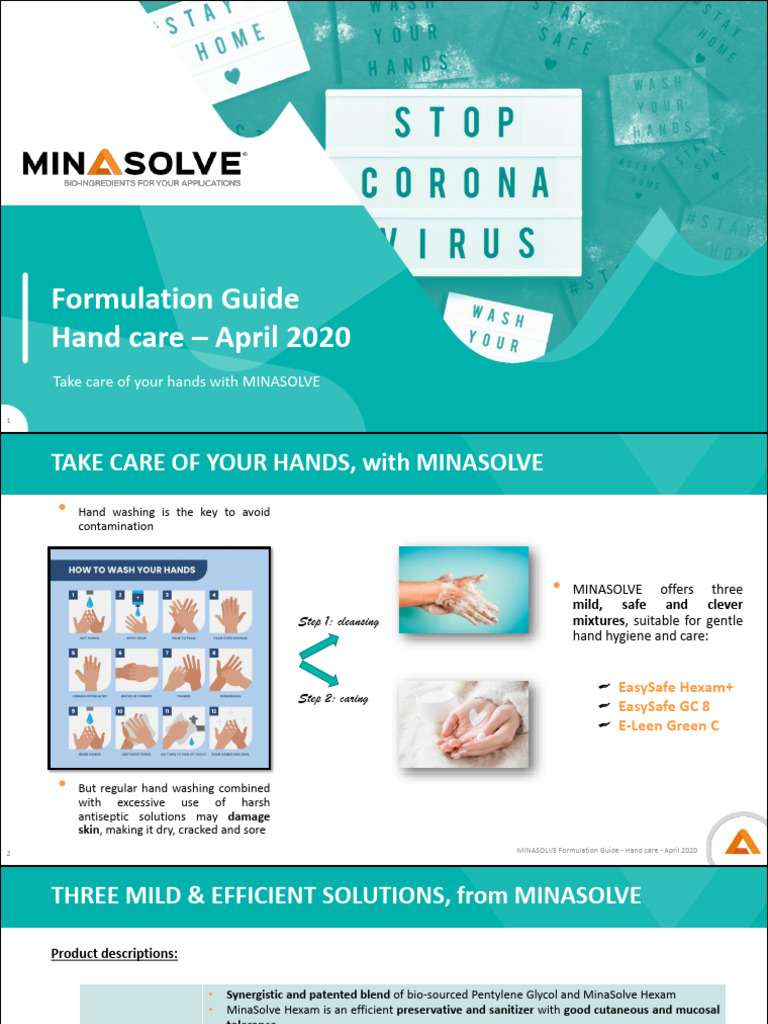 Formulation Guide Hand Skin Care MINASOLVE 01-04-2020 | PDF | Hand ...