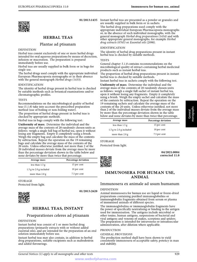 Herbal teas, instant | PDF | Antibody | Tea