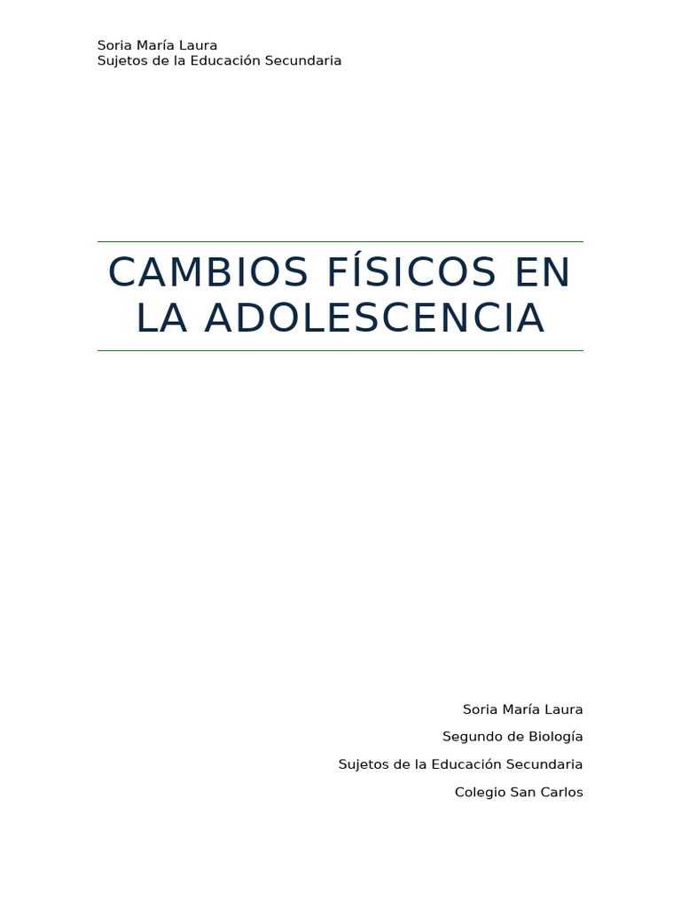 Cambios Físicos en la Adolescencia | PDF | Adolescencia | Pubertad