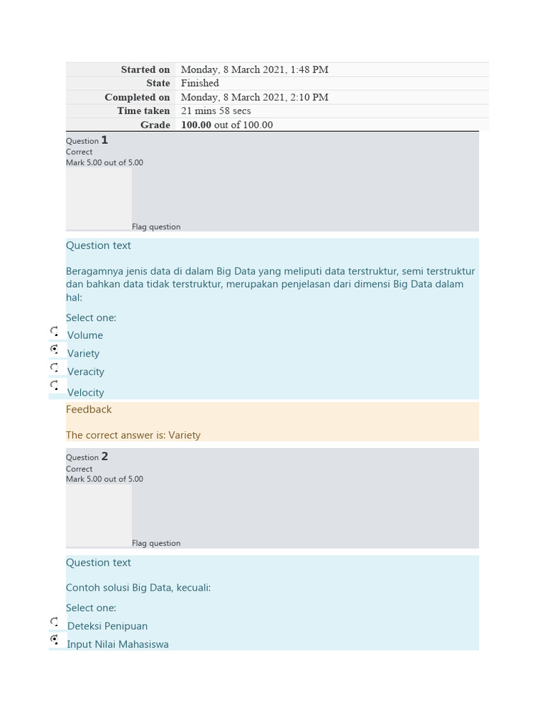 Semua Kuis Team Teaching Big Data | PDF