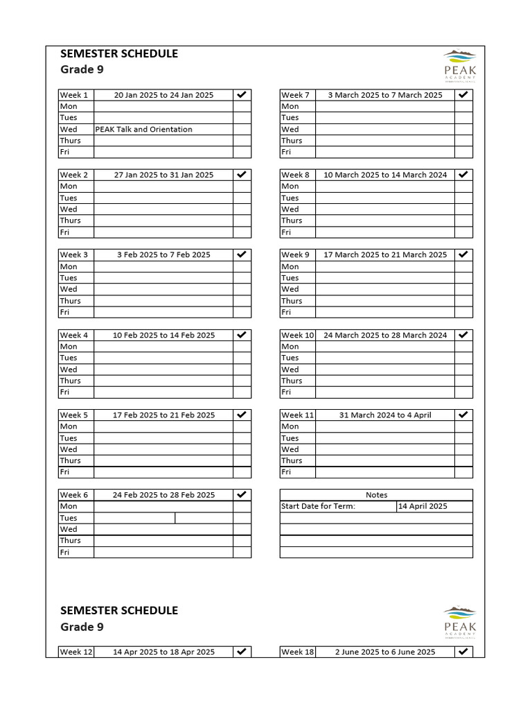 Maths Grade 9 Schedule | PDF