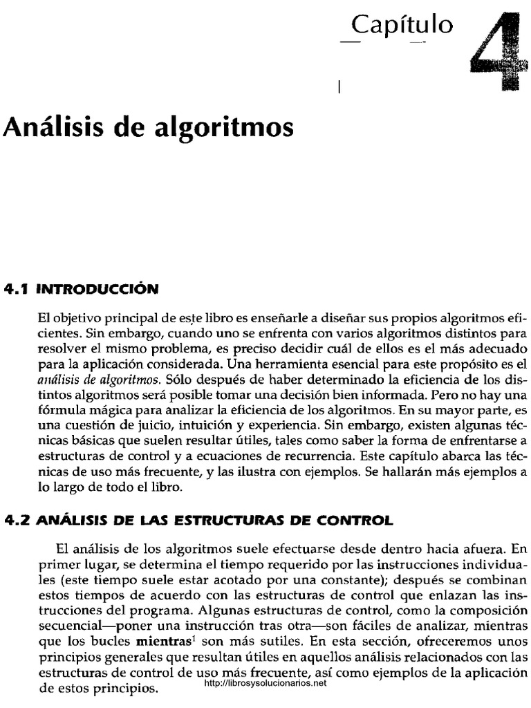 1 - 1 Fundamentos de Algoritmia Capitulo 4 Análisis de Algoritmos | PDF