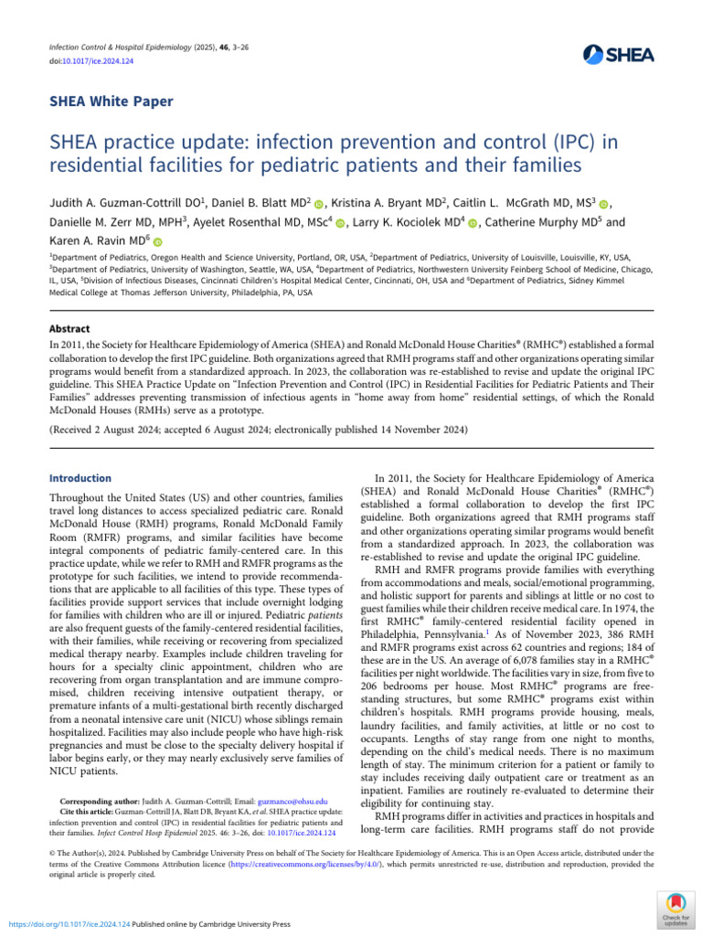 shea-practice-update-infection-prevention-and-control-ipc-in-residential-facilities-for ...