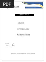 Maths Grade 8 Paper 2 | PDF | Arithmetic | Mathematics
