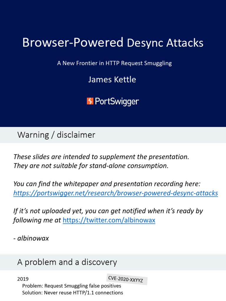 browser-powered-desync-attacks-slides | PDF | Client–Server Model | Data Transmission