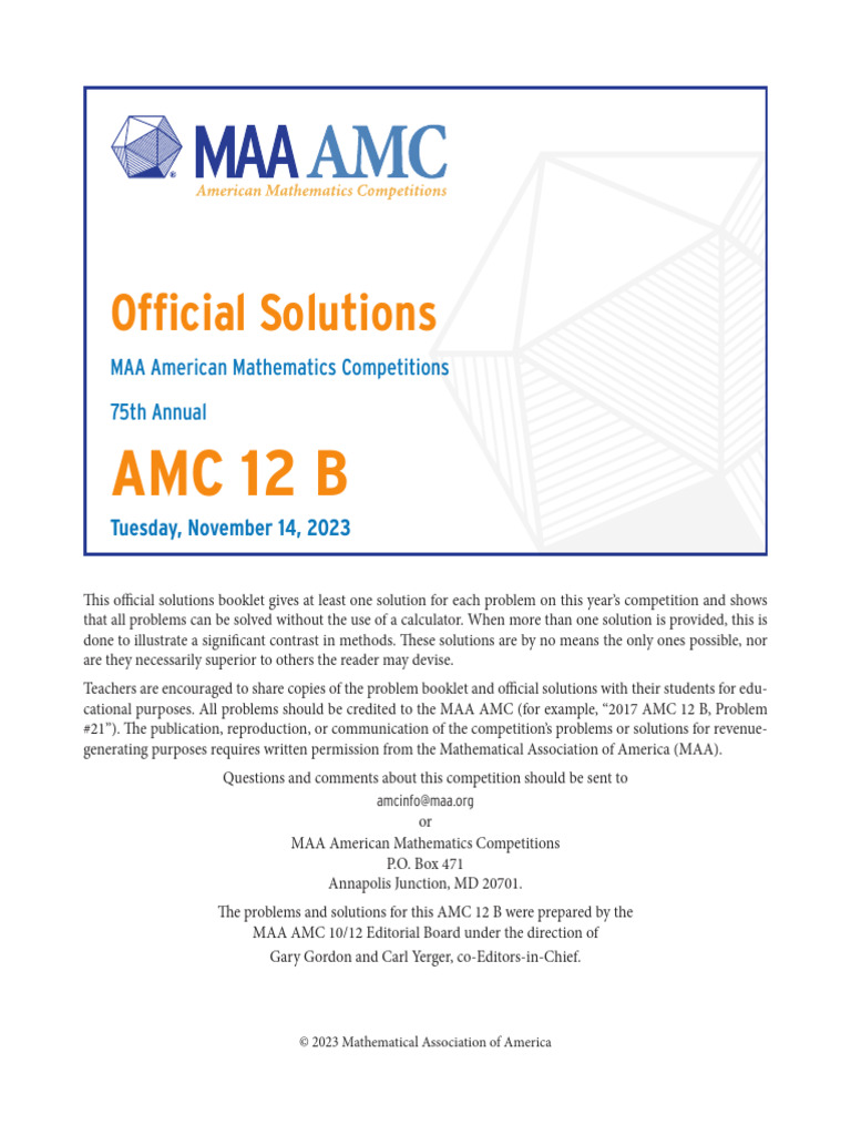 AMC 12B Solution | PDF