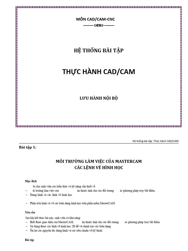 Bai Tap Thuc Hanh CAD CAM | PDF