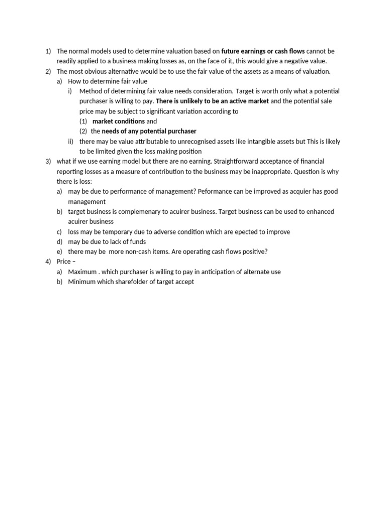 Valuing Loss-Making Businesses | PDF