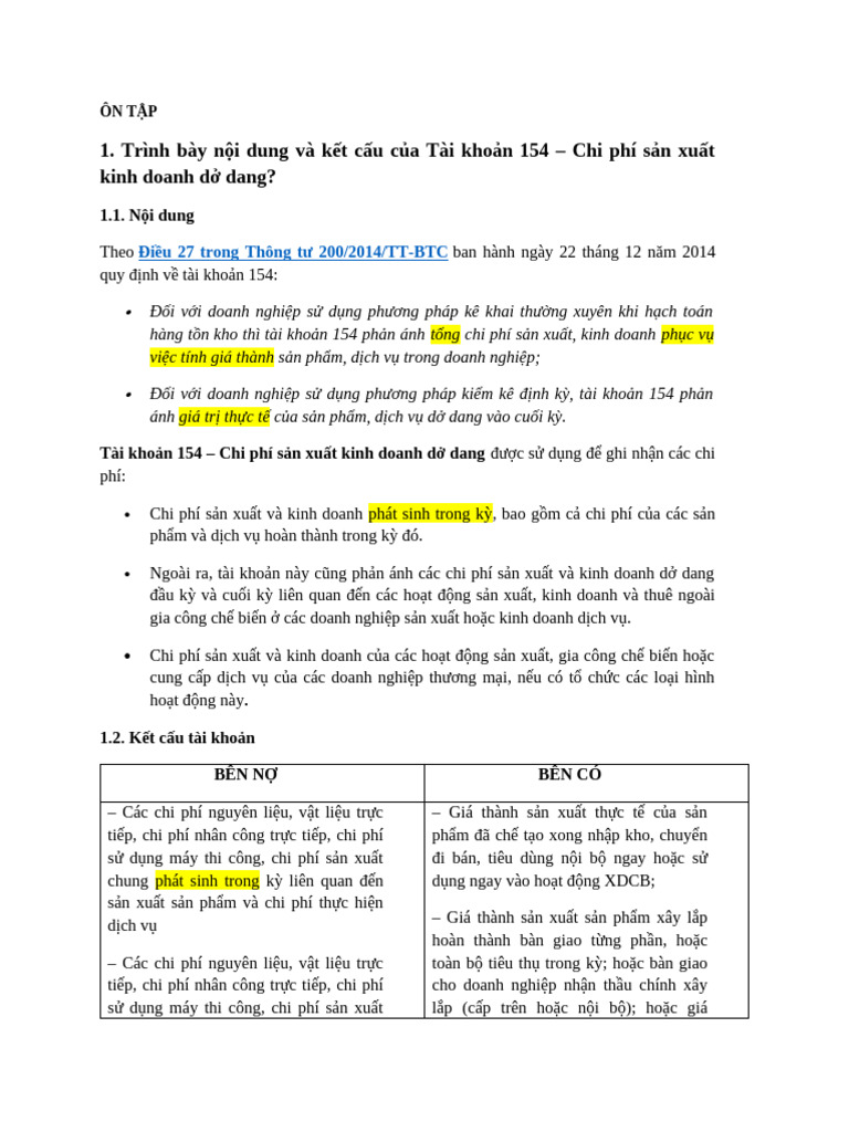 ÔN TẬP KTTC2 | PDF