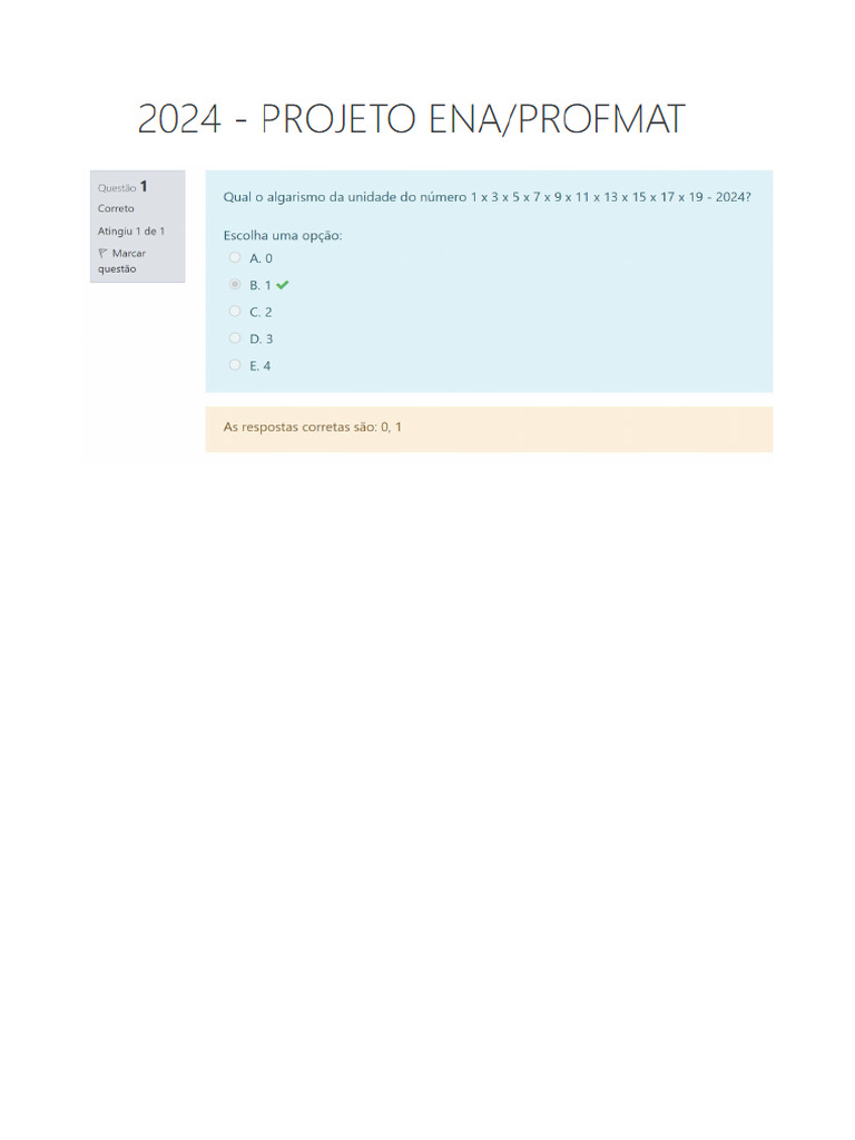 1º Simulado Ena 2024 | PDF