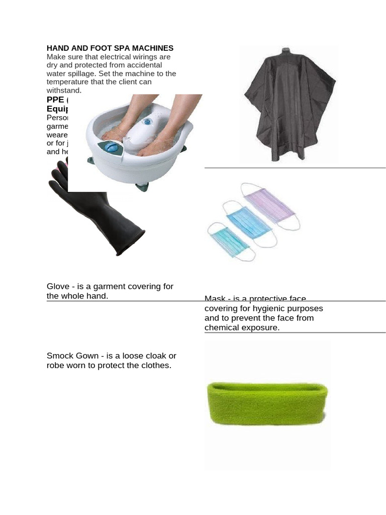 Essential Hand and Foot Spa Equipment | PDF | Nail (Anatomy) | Personal ...