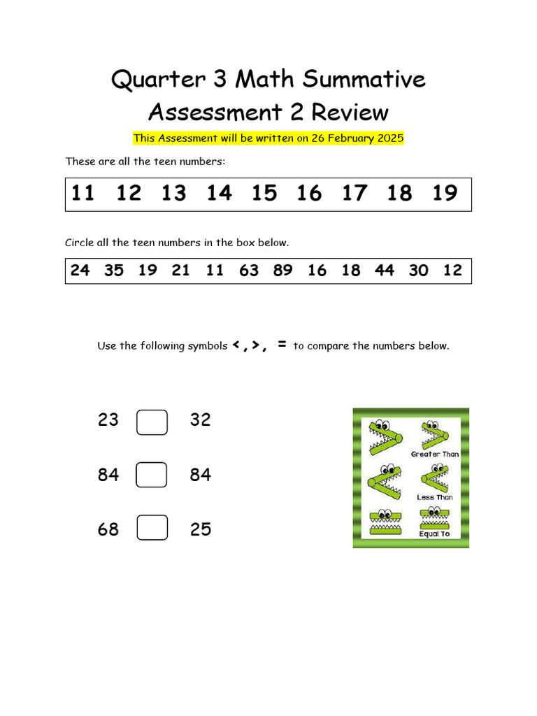 Grade 1 Math Assessment Prep | PDF | Evaluation Methods | Mathematical ...