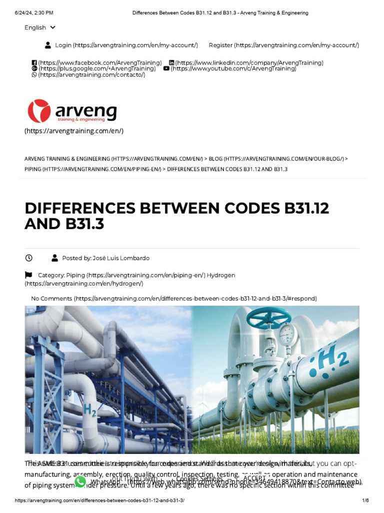 B31.12 vs B31.3: Key Code Differences | PDF | Welding | Construction
