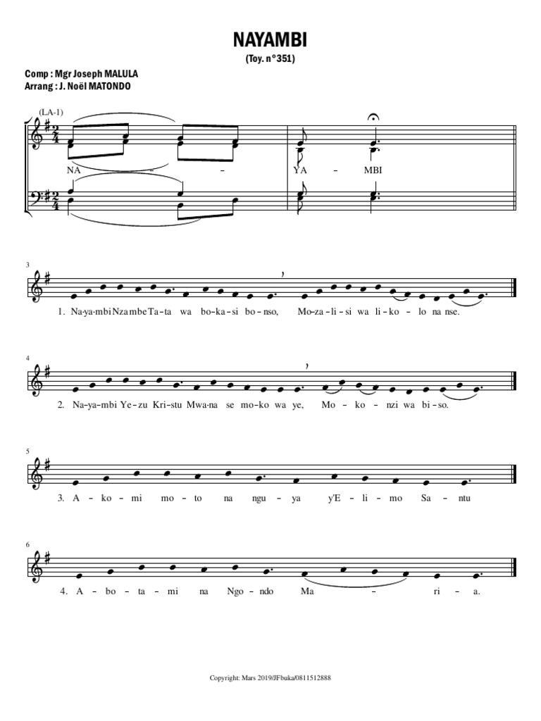 Nayambi_Card.Joseph_Malula_Arr.Noël_Matondo | PDF