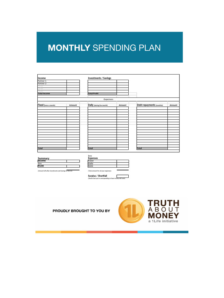 TAM-Monthly Household Spending Plan | PDF