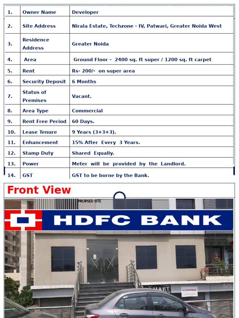 HDFC BANK-Nirala Estate, Techzone - IV Greater Noida West Option | PDF