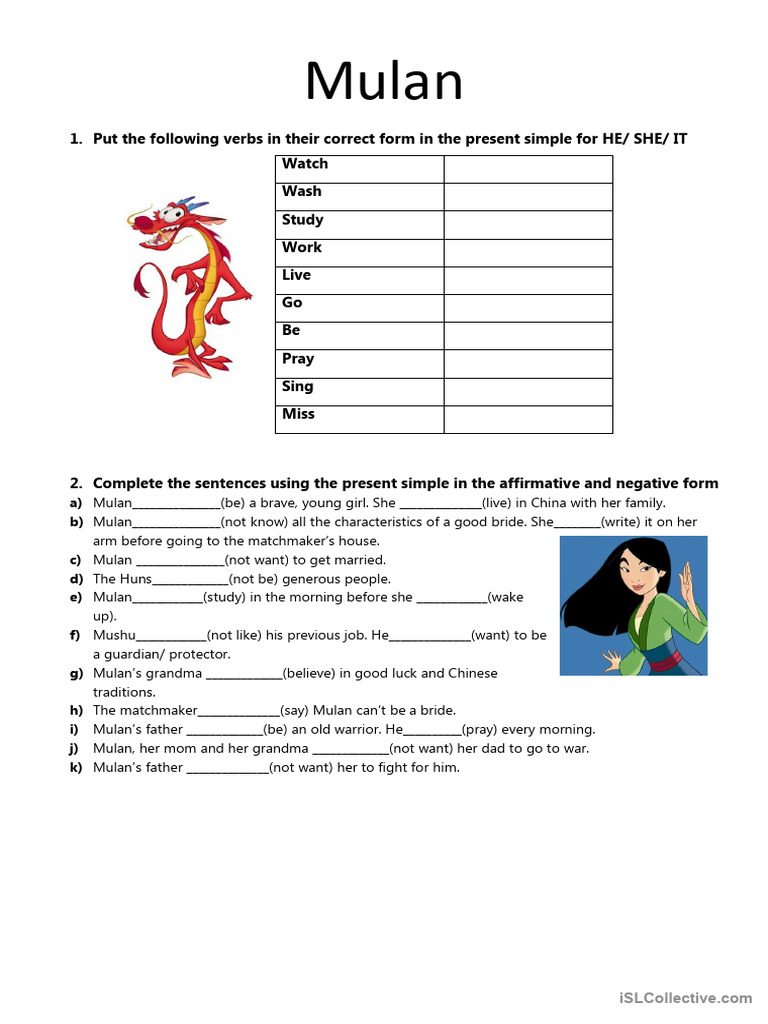 Mulan Present Simple | PDF
