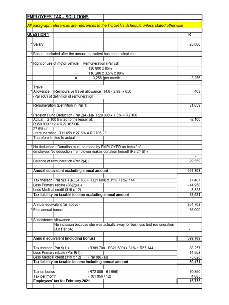 Employees' Tax Solutions 2021 | PDF | Employment | Taxes