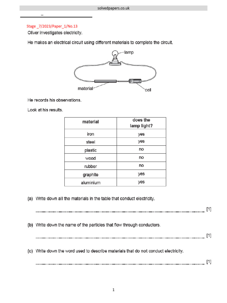 2023 2 Electricity Checkpoint Sec 1 Progression Stage 7 | PDF
