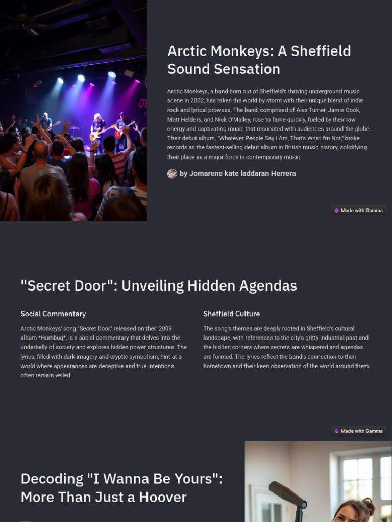 Arctic-Monkeys-A-Sheffield-Sound-Sensation | PDF