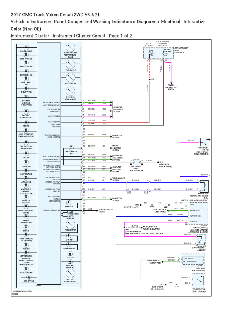 2017 Yukon Denali Instrument Cluster - Instrument Cluster Circuit ...