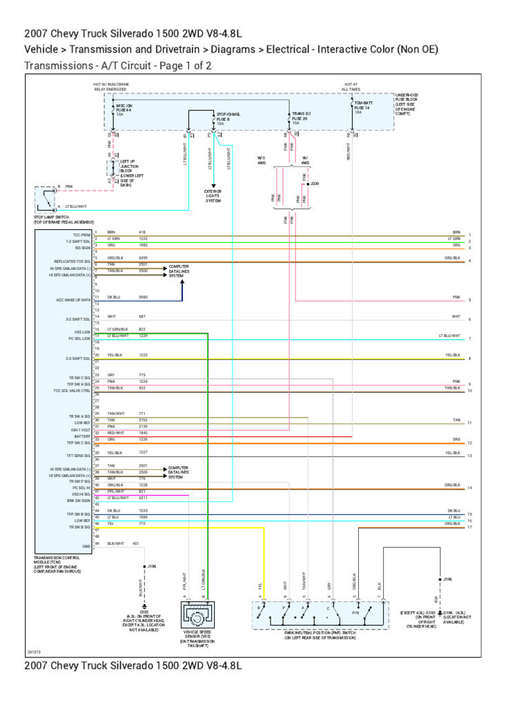 2007 Chevy Silverado 1500 Wiring Diagrams | PDF | Automatic ...