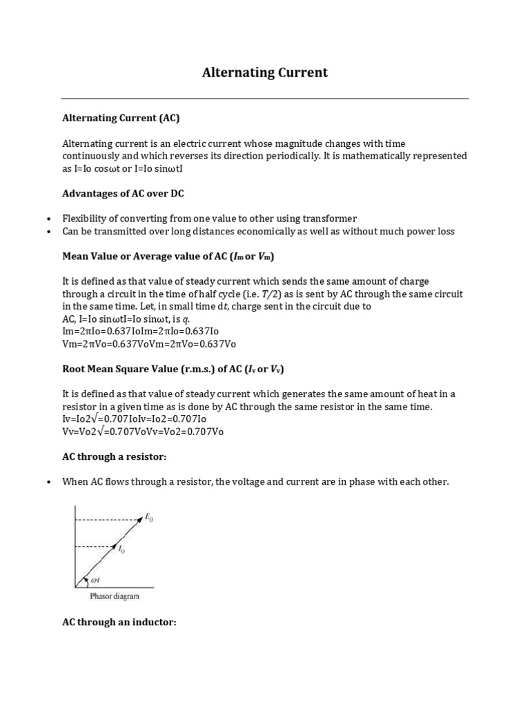 Understanding Alternating Current (AC) | PDF | Inductor | Alternating Current