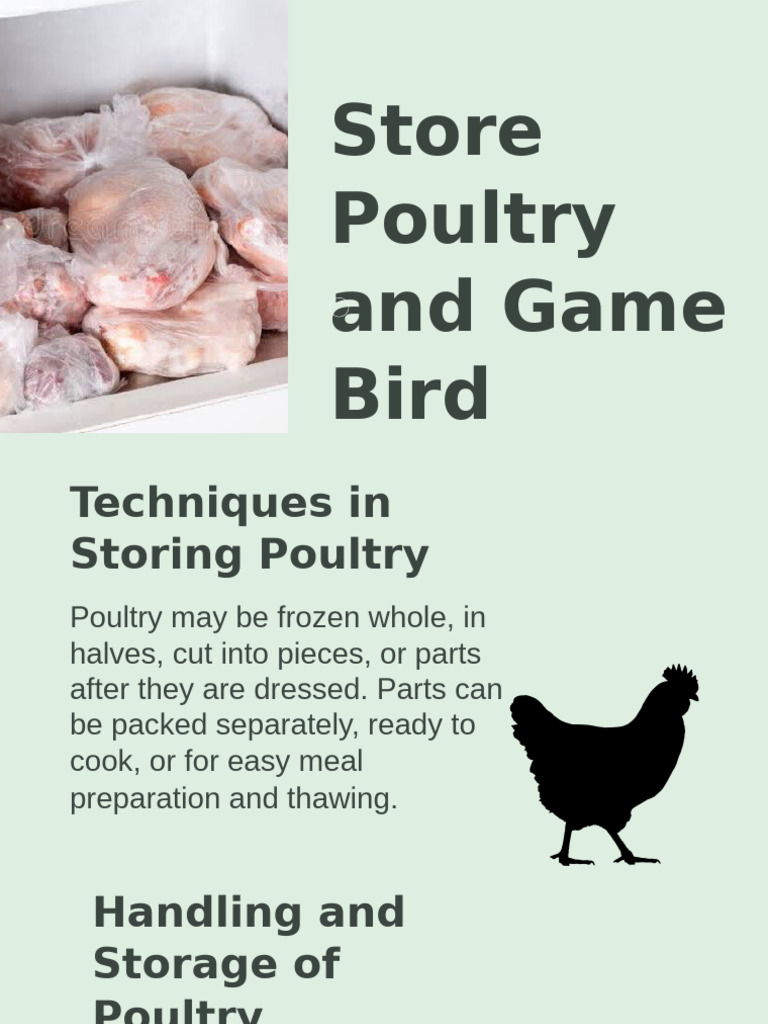 Safe Handling and Storage of Poultry | PDF | Refrigerator | Poultry