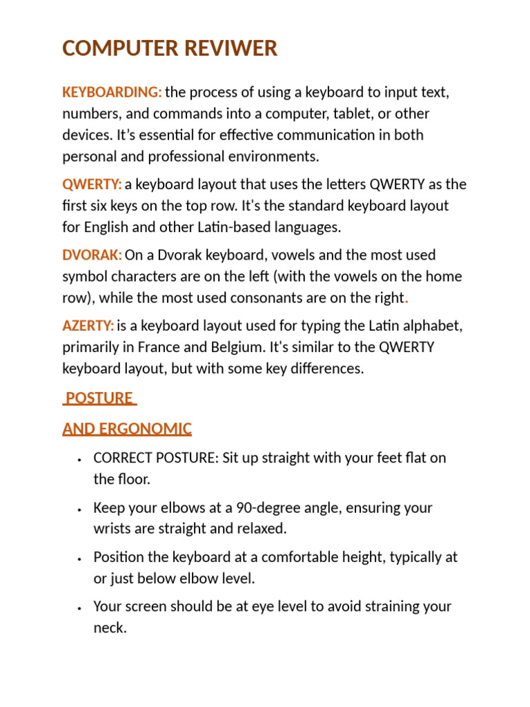 KEYBOARDING Com Reviwer | PDF