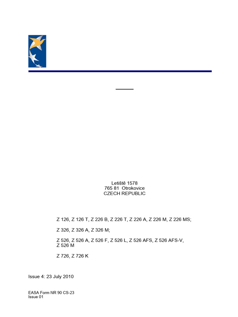 EASA-TCDS Moravan - Z - 26 | PDF | Flight Control Surfaces | Aircraft