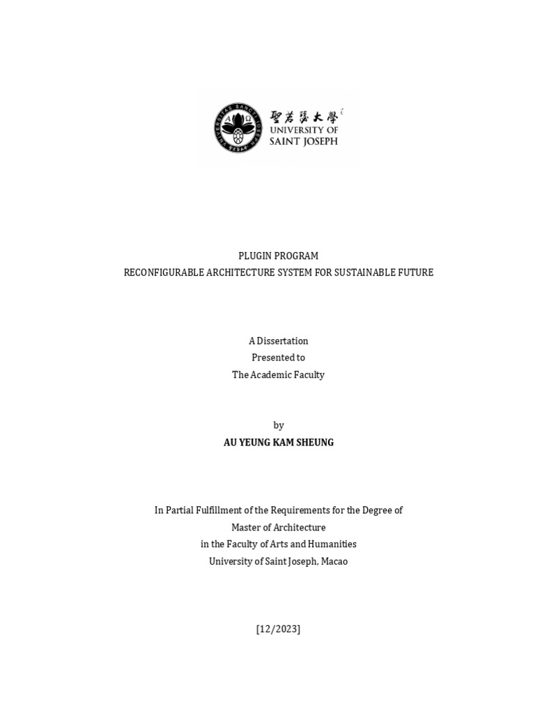 Plugin Program Reconfigurable Architecture System For Sustainable Future Au Yeung Kam Sheung