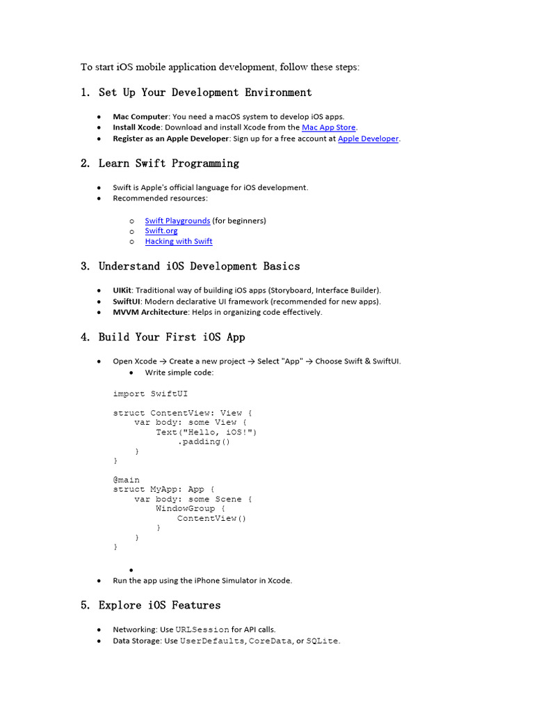 How To Start iOS Mobile Application Development | PDF