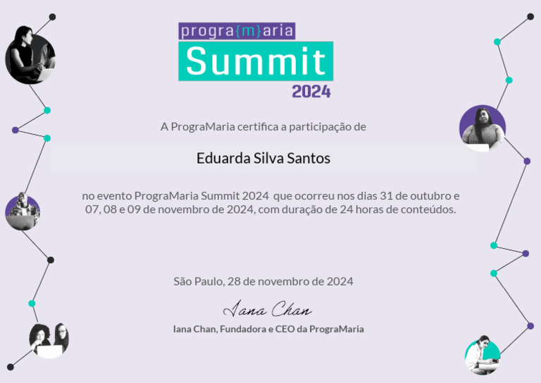Eduarda Silva Santos | Certificado PrograMaria Summit 2024 | PDF