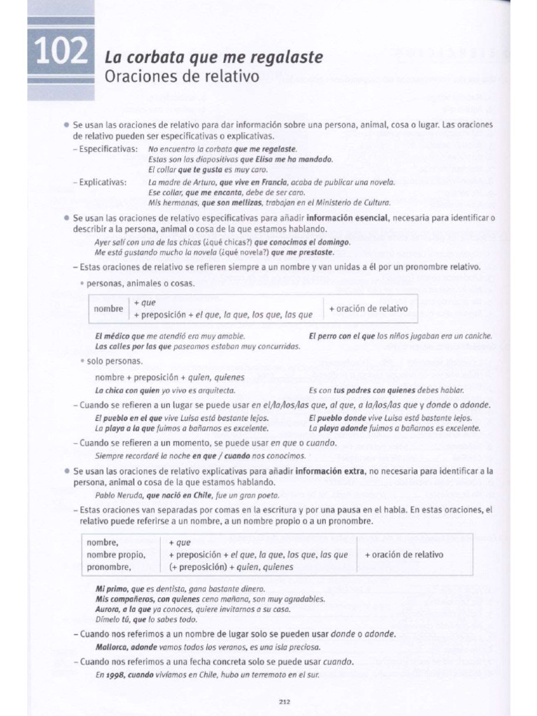 Oraciones de Relativo | PDF