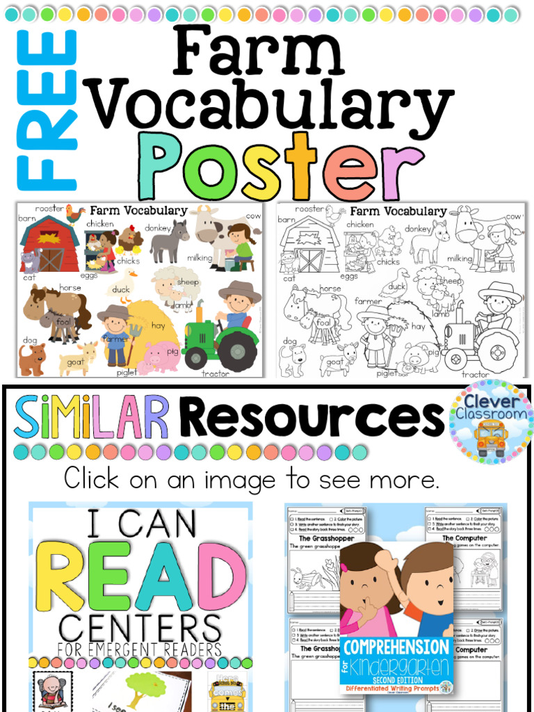FREEFarmVocabularyPoster 1 | PDF | Sheep | Chicken