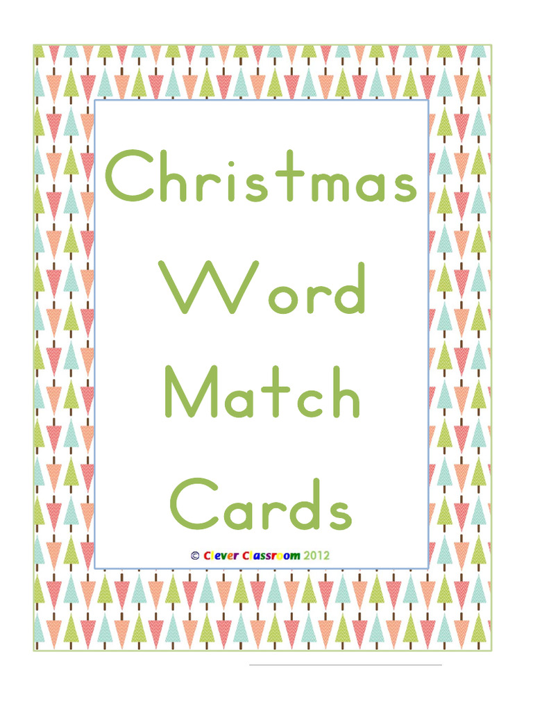 Christmas Word Match Cards | PDF | Christmas