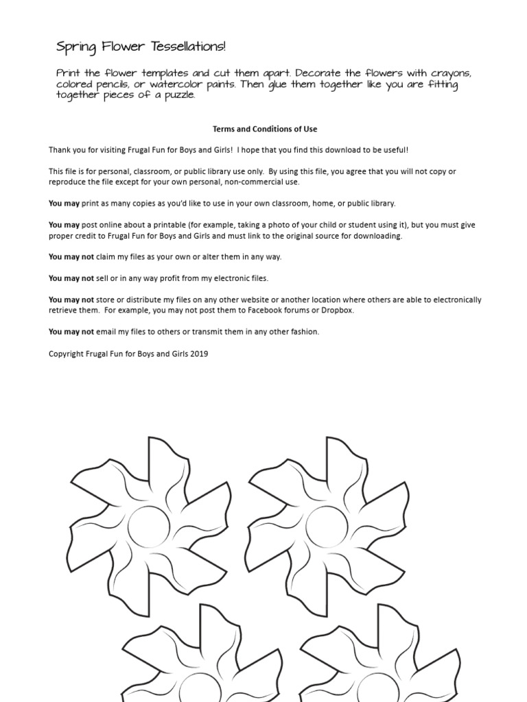 Flower Tessellation Activity Guide | PDF