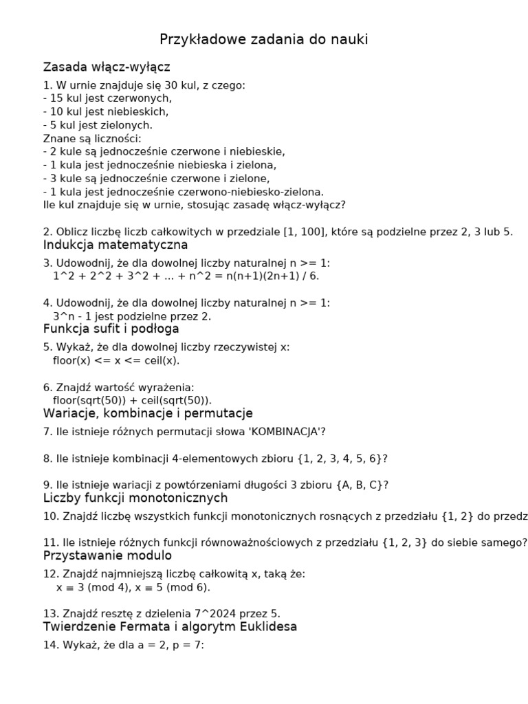 Przykladowe Zadania Poprawione | PDF