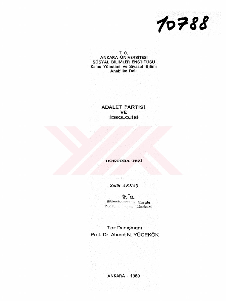 Adalet Partisi Ve İdeolojisi | PDF