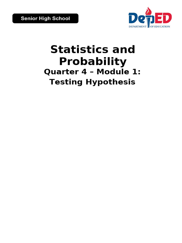 Statistics and Probability q4 Mod1 Testing Hypothesis V2 | PDF | Type I ...