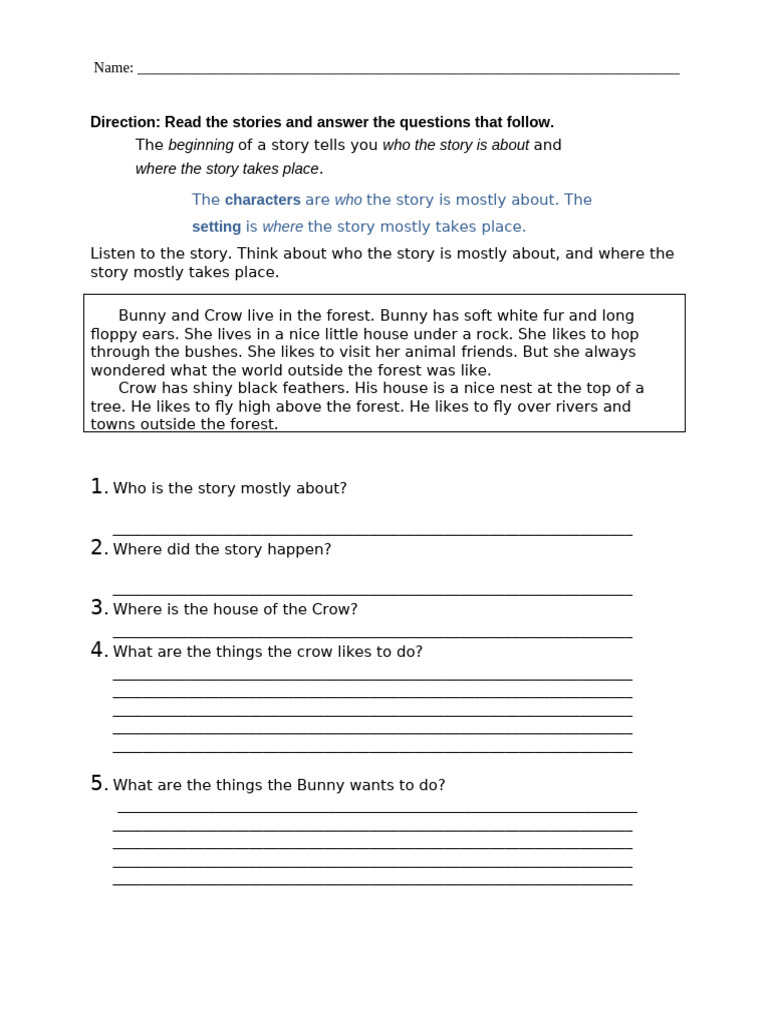 grade-1-story-elements-a | PDF