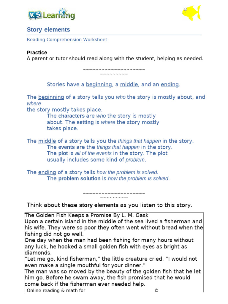 Grade 3 Story Elements A | PDF