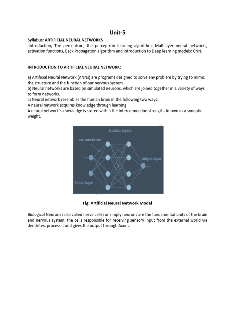 Understanding Artificial Neural Networks | PDF | Neuron | Dendrite