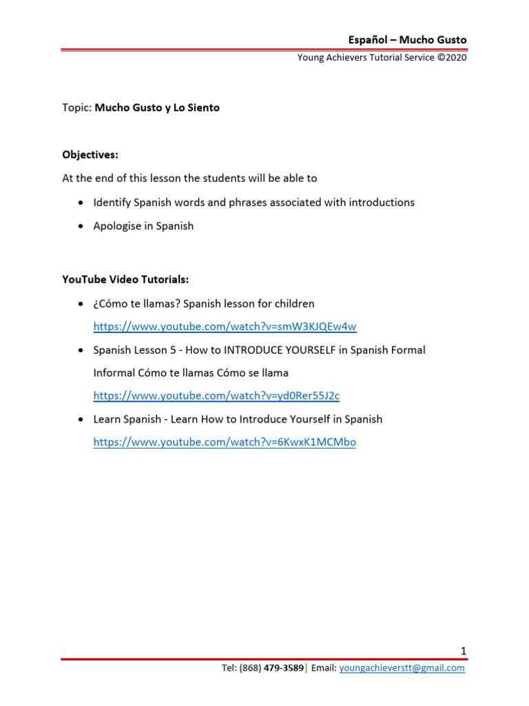 1.1.4 Mucho Gusto | PDF