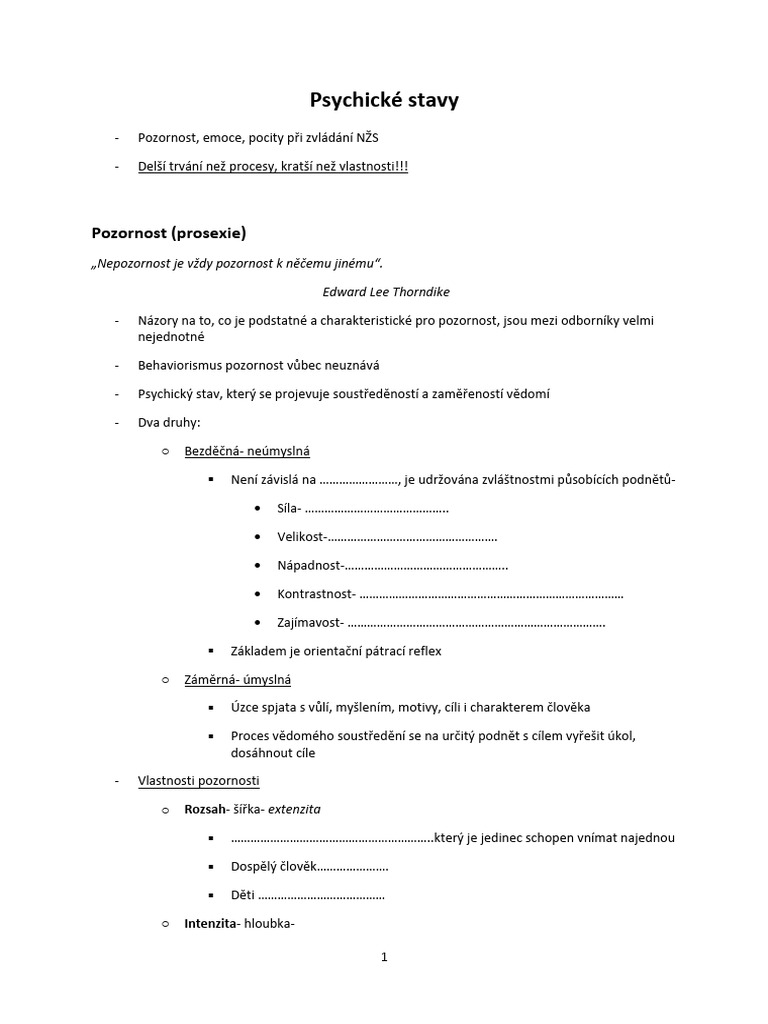 Psychické Stavy - Studenti | PDF