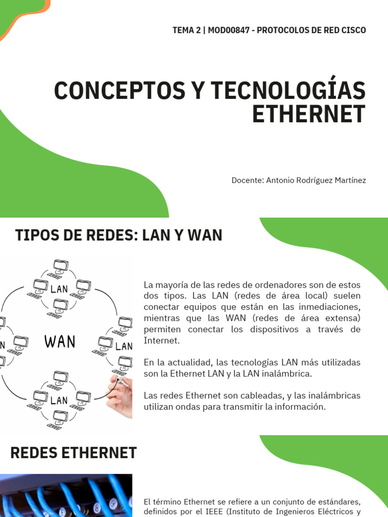 3. CONCEPTOS Y TECNOLOGIAS ETHERNET | PDF | Red de computadoras | Ethernet