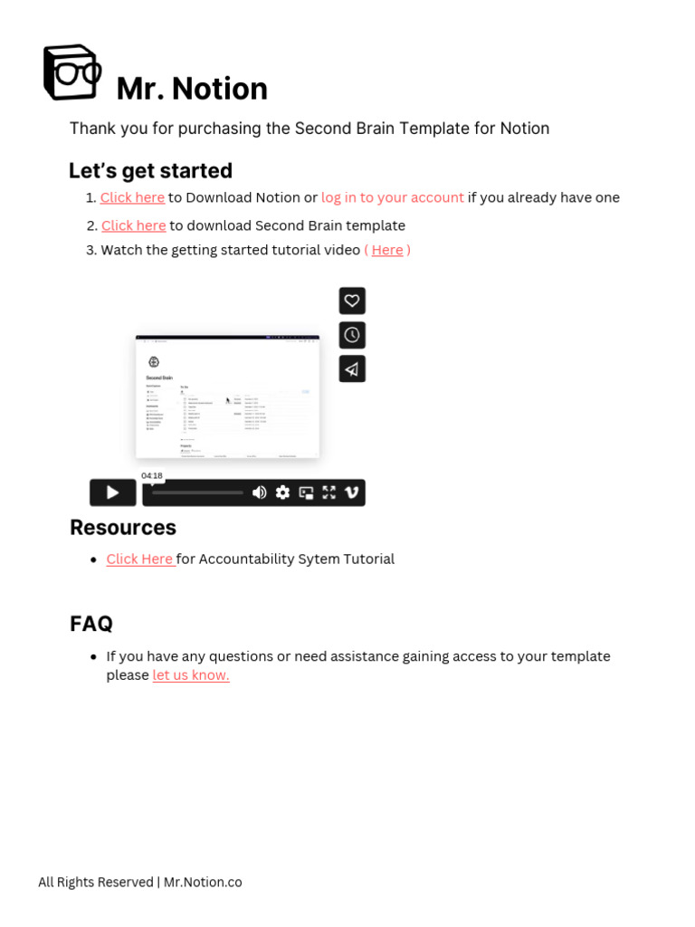 Second Brain Template Download Guide | PDF