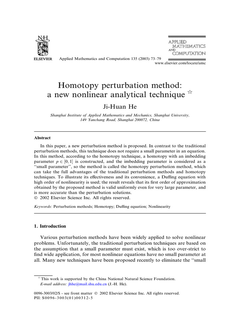Homotopt Perturbation Method | PDF | Perturbation Theory | Differential Equations