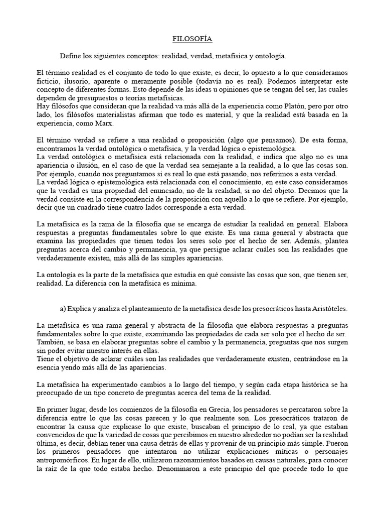 Filo Preg 2 Trim | PDF | Metafísica | Verdad